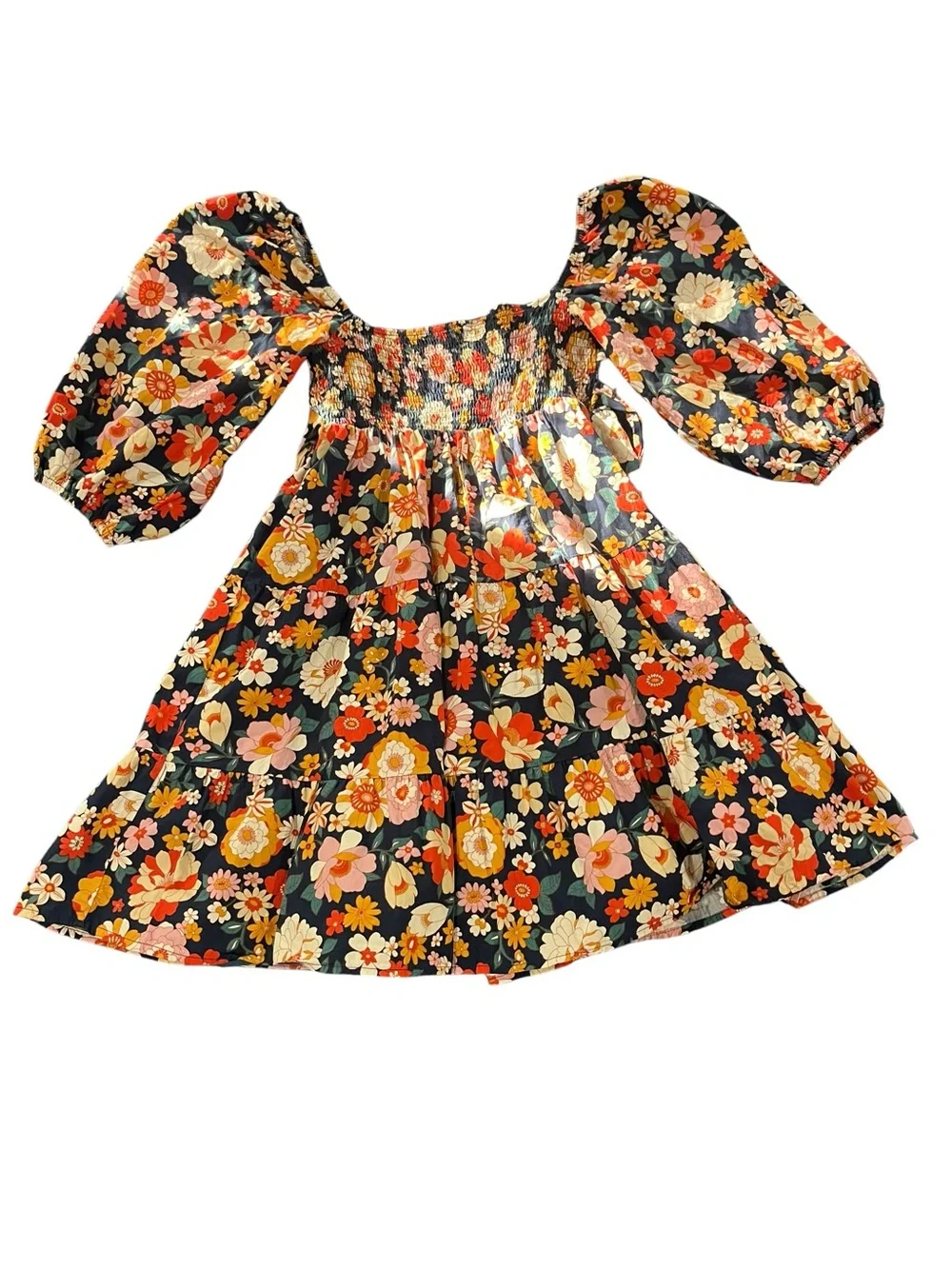 Karlie | Dresses | Karlie Black Floral Smocked Puff Sleeve Mini Dress ...